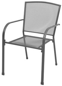 Stohovatelné zahradní židle 2 ks ocelové šedé,  42705