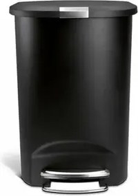 Simplehuman Pedálový odpadkový koš  – 50 l / půlkulatý / černý plast