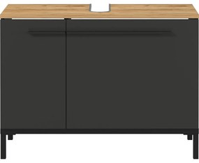 Tmavě šedá skříňka pod umyvadlo v dekoru dubu 80x59 cm Yonkers - Germania
