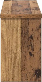 věšák, nástěnný, 3 poličky, háčky, kompozitní dřevo, 26x50x16 cm, staré dřevo, Dekorino TK20260020