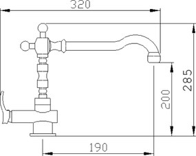 SAPHO KIRKÉ stojánková dřezová retro baterie, chrom KI14C