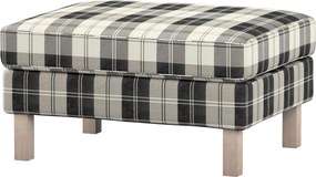 Potah na podnožku IKEA Karlstad barva černá látka pletený vzor, vzorované