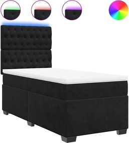 Box spring postel s matrací černá 80 x 200 cm samet 3293070