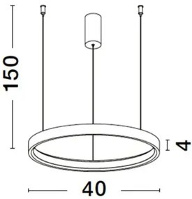 LED lustr Perrine 40 bílé