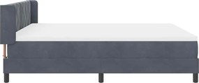 Postel s boxspringem s čelo Tmavě šedá 200 x 180 cm samet 3341535