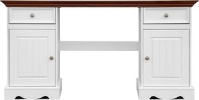 Bílý nábytek Psací stůl Belluno Elegante, dekor bílá-ořech, masiv, borovice