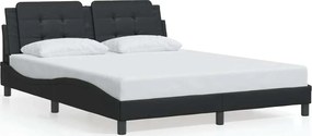 vidaXL Rám postele s LED osvětlením 160 x 200 cm umělá kůže [3214118] Barva: Černá