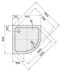 Kaldewei Arrondo Sprchová vanička 90x90 cm, antislip, bílá, Perl-effekt 460030003001