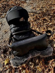 Inf Rukávník na kočárek FLUFFY – hřejivý, nepromokavý a větruodolný - černá