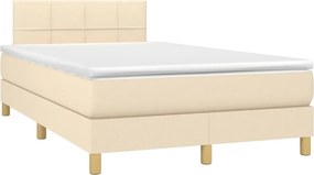 Box spring postel s matrací krémová 120x200 cm textil 3140606