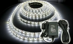 ECOLIGHT LED pásek KOMPLET - SMD 5050 - 5m - 300/5m - 72W - studená bílá + konektor a zdroj