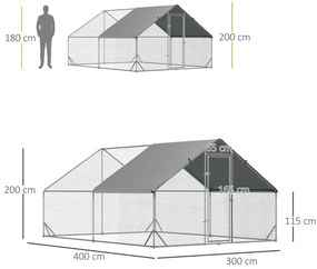 Drátěná klec výběh pro slepice kuřata kurník, Barvy a parametry Materiál kov