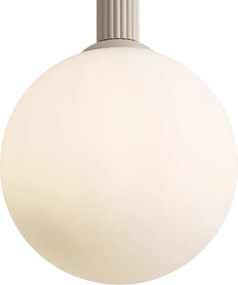 Skandinávská závěsná lampa béžová s opálovým sklem - Polly