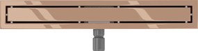 Mexen Flat, lineární podlahový žlab 60 cm, M13, růžové zlato, 1610060-15