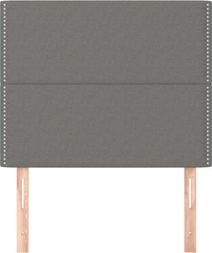 Čelo postele tmavě šedé 100x5x118/128 cm látkové 3116183