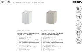 Cersanit Tirso, závěsná umyvadlová skříňka 594x447x572 mm + keramické umyvadlo, bílá matná, S801-545