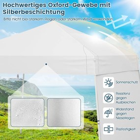 Costway Výsuvný pavilon s 2 přestavitelnými bočními stěnami na bílou markýzu