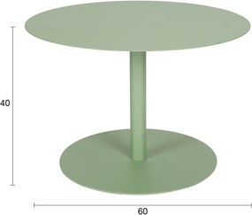 Šalvějově zelený ocelový kulatý konferenční stolek ø 60 cm Snow – Zuiver