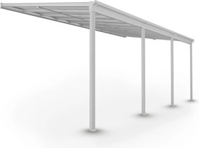 Juskys Hliníkové zastřešení terasy Borneo Barva: Bílá, Velikost: 6 × 3 m