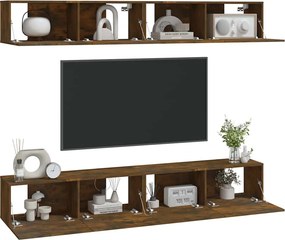 Nástěnné TV skříňky 4 ks kouřový dub 100 x 30 x 30 cm 3114195
