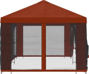 Zahradní altán se stěnami 6 x 3 m Cihlová Polyester a ocel 3376022