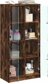 Highboard s dvířky kouřový dub 68x37x142 cm kompozitní dřevo 3295861