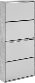 Botník se zrcadlem 4patrový betonově šedý 63 x 17 x 134 cm 3228275
