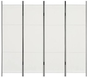 vidaXL 4dílný skládací paraván bílý 200 x 180 cm