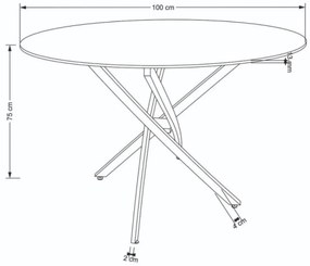 Jídelní stůl Raymond III bílý mramor/stříbrný