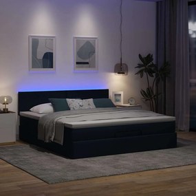 Osmanský rám postele s matrací modrá 160x200cm textil 3312242