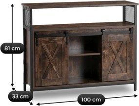 Komoda Foskel, tmavý dub / černá