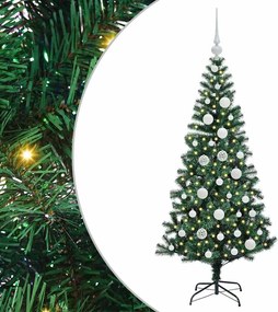 Umělý osvětlený vánoční stromeček Zelená 120 cm PVC a kov 3396739