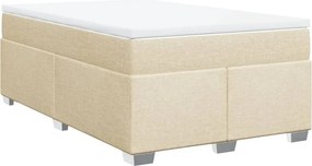 Box spring postel s matrací krémová 120x190 cm textil 3285121