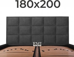 Postel čalouněná MONRA + lamelový rošt + matrace EMI
