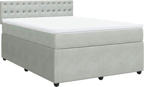 Box spring postel s matrací světle šedá 140x200 cm samet 3290070
