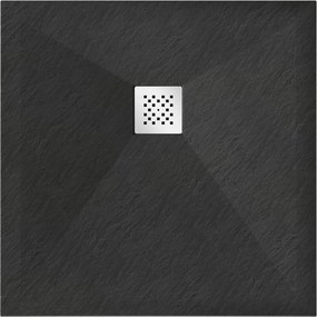 Mexen Stone+ kompozitová čtvercová sprchová vanička 80 x 80 cm, černá - 44708080