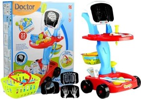 LEAN Toys Dětský lékařský vozík s příslušenstvím 22 prvků