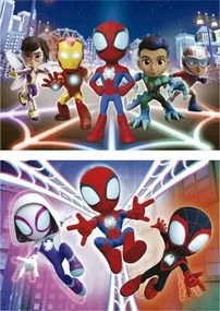 EDUCA Dřevěné puzzle Spidey a jeho úžasní přátelé / 2x16 dílků / od 3