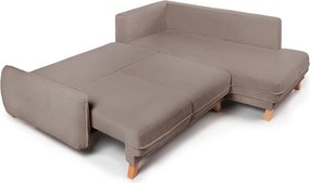Taupe manšestrová rozkládací/s úložným prostorem rohová pohovka (levý roh/do L) Tori – Bonami Selection