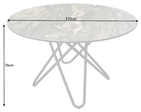Massive home | Kulatý jídelní stůl Circular 120 cm keramika kamenný dekor