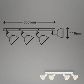 Brilo - Bodové svítidlo RETRO 4xE14/25W/230V bílá