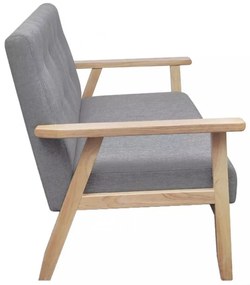 Dvoumístná sedačka textil / dřevo Dekorhome Tmavě šedá