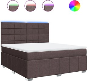 Box spring postel s matrací tmavě hnědá 180x200 cm textil 3294050