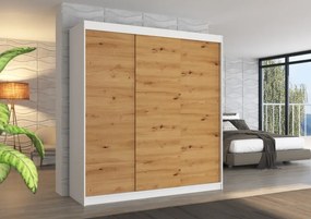 Posuvná skříň MEGAN 200 bílá – artisan