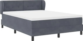 Postel s boxspringem s čelo Tmavě šedá 160 x 200 cm samet 3340395