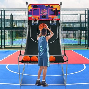Costway 8 v 1 Basketbalový stroj Skládací elektrický stojan na basketbalový míč