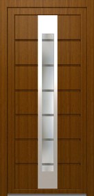 Solid Elements Vchodové dveře Style, 90 P, 1000 × 2100 mm, pravé, plast, dub zlatý, bílé, prosklené