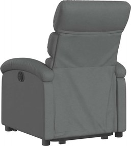 Zvedací polohovací křeslo tmavě šedé textil 3203979