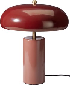 Kovová stolní lampa s kulatým stínidlem, 26 x 21 x 39 cm - vínová