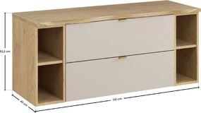 Comad Koupelnová skříňka pod deskové umyvadlo set Dalia Cashmere 120 kašmír/dub cremona